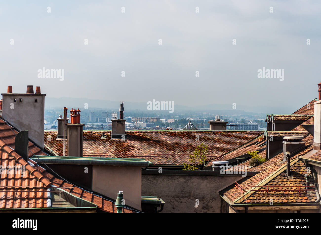 Small town, urban scenery in Europe Stock Photo - Alamy