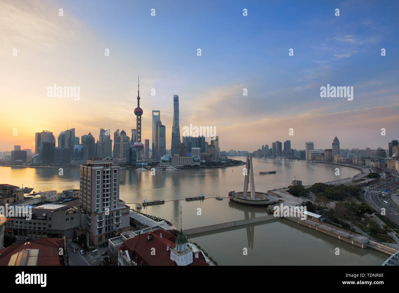 Sunshine and the evening of shanghai hi-res stock photography and ...