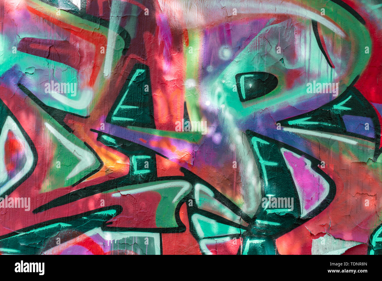 Abstract beautiful street art colorful graffiti style closeup. Detail ...