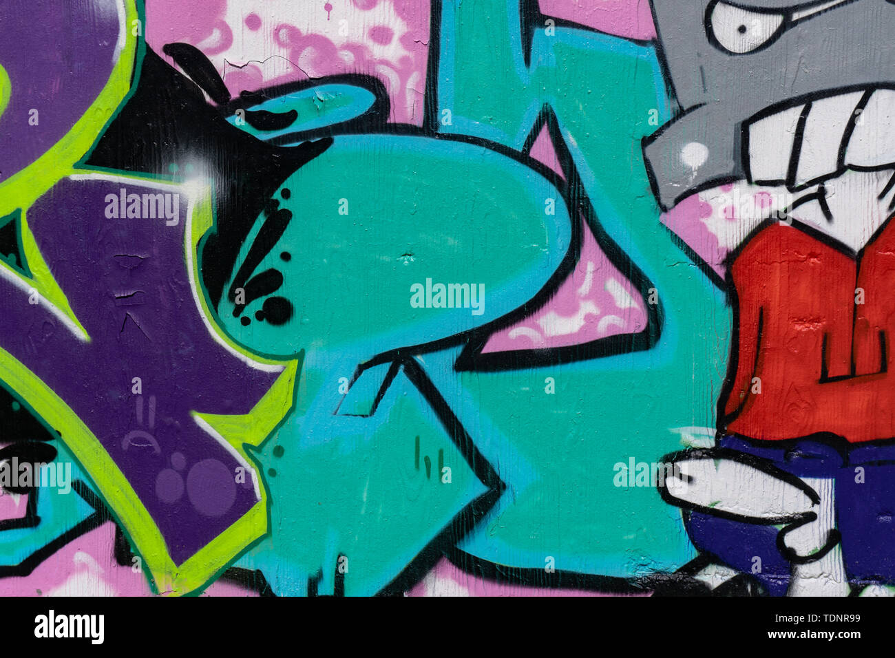 Abstract beautiful street art colorful graffiti style closeup. Detail ...
