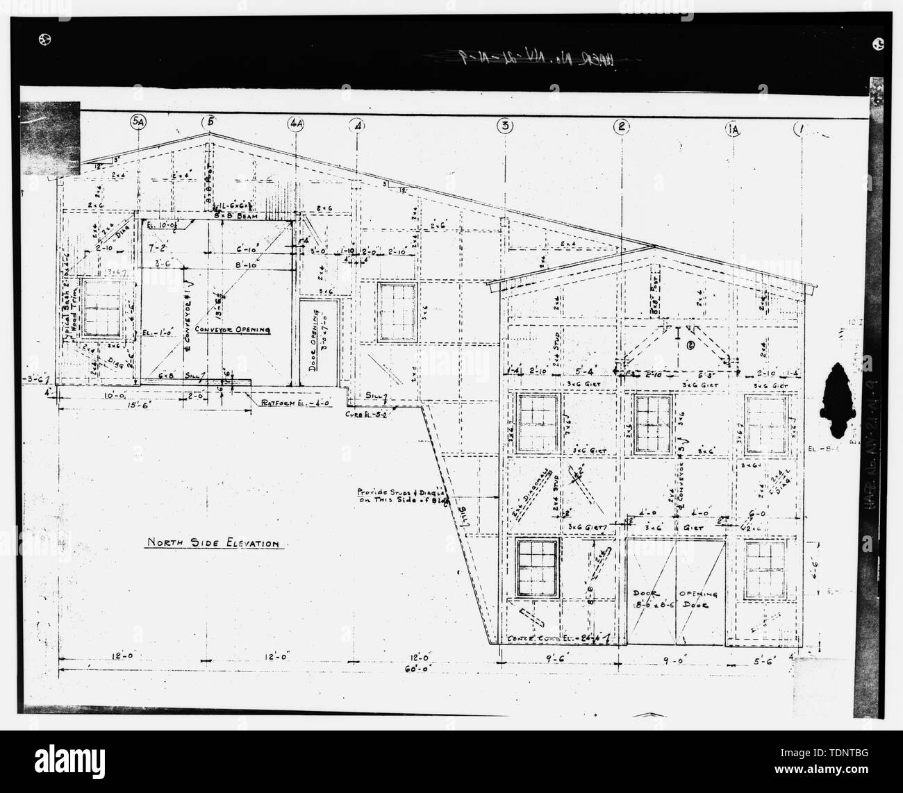Photocopy detail of blueprint (original blueprint located at the Nevada ...