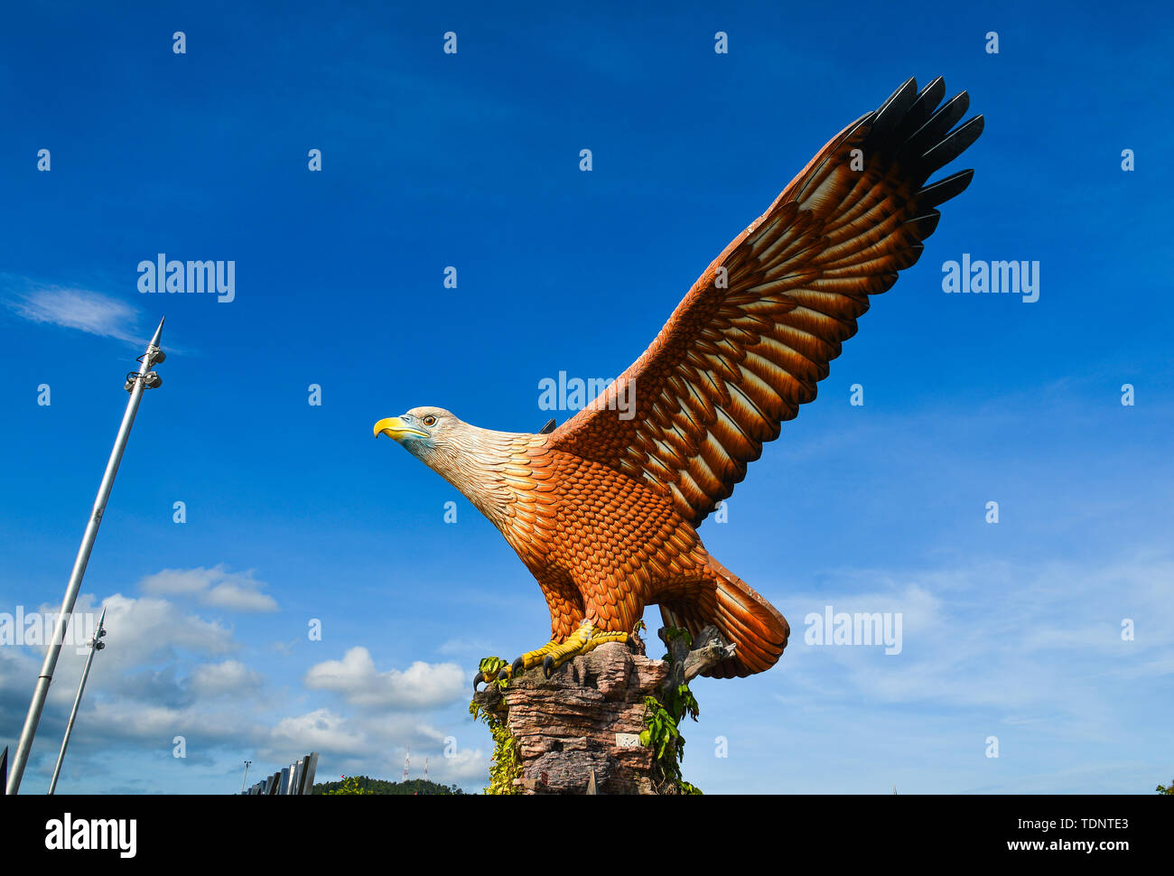 Langkawi, Malaysia - May 1, 2018. Eagle Square in Langkawi, near the ...
