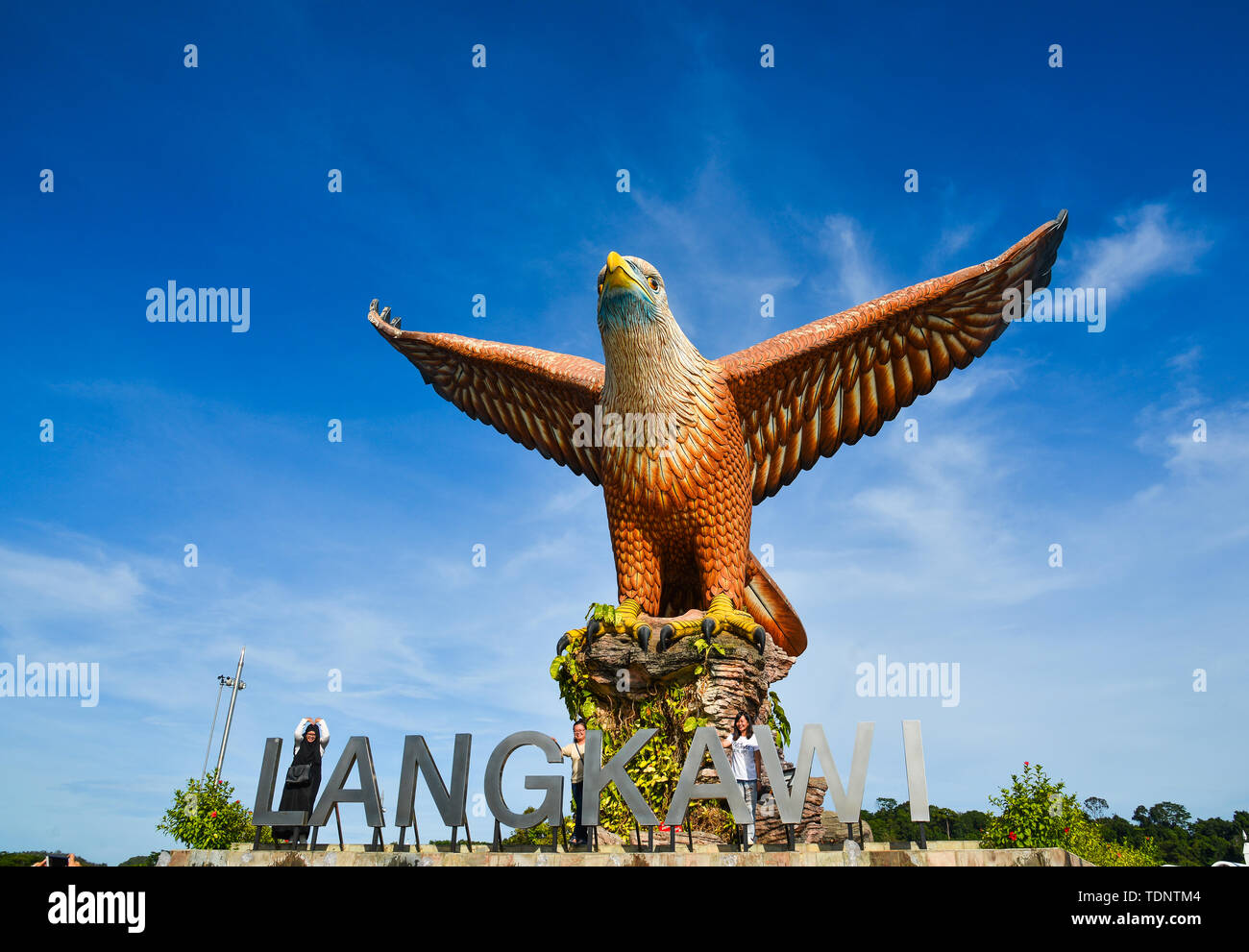 Langkawi, Malaysia - May 1, 2018. Eagle Square in Langkawi, near the ...