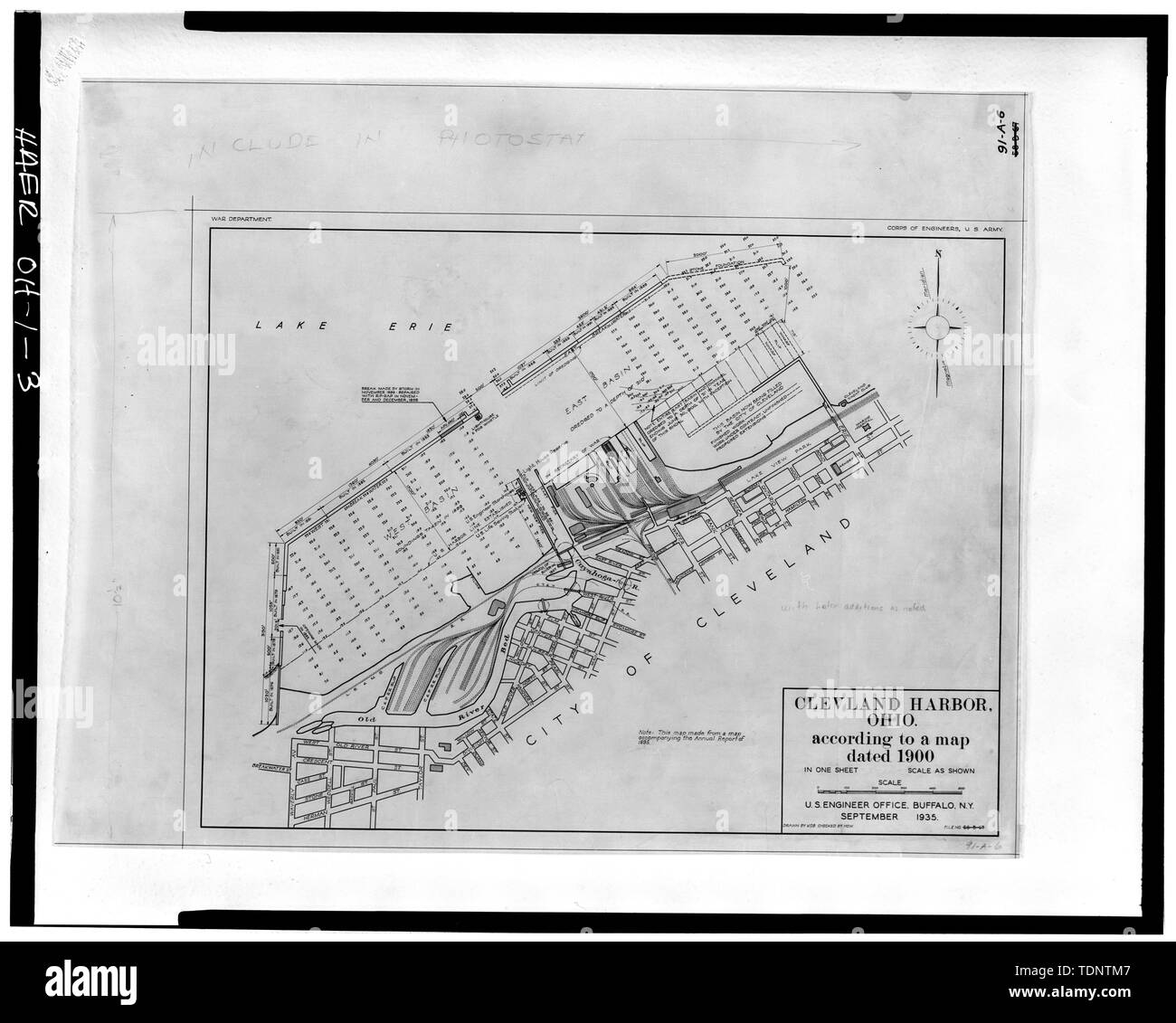 Photocopy of 1900 map of Cleveland Harbor, from Corps of Engineers ...