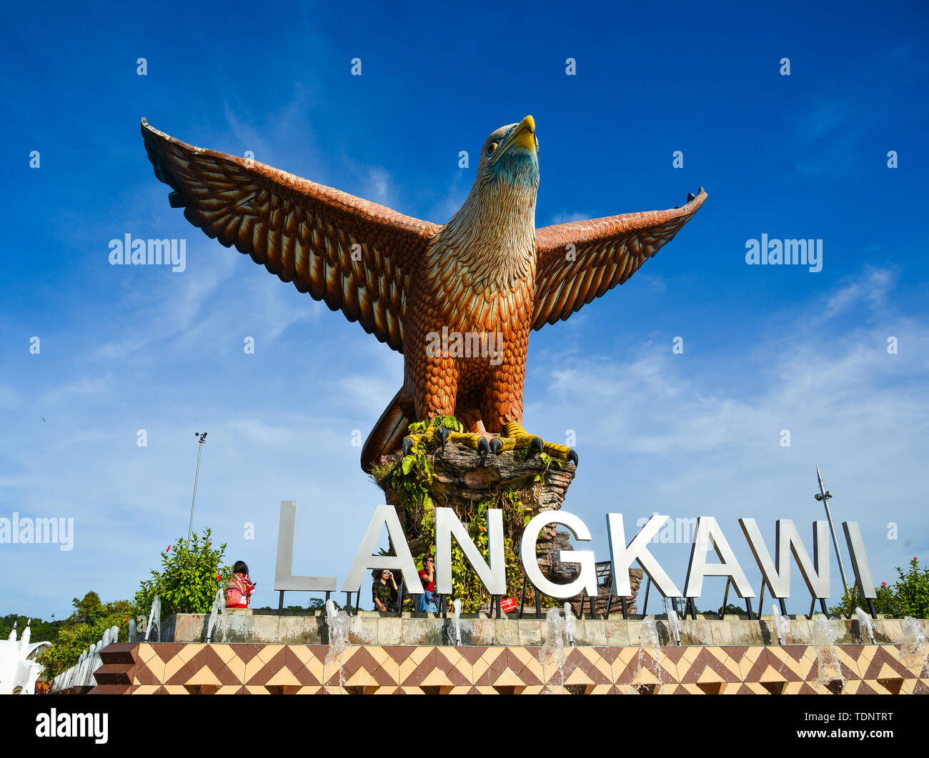 Langkawi, Malaysia - May 1, 2018. Eagle Square in Langkawi, near the ...