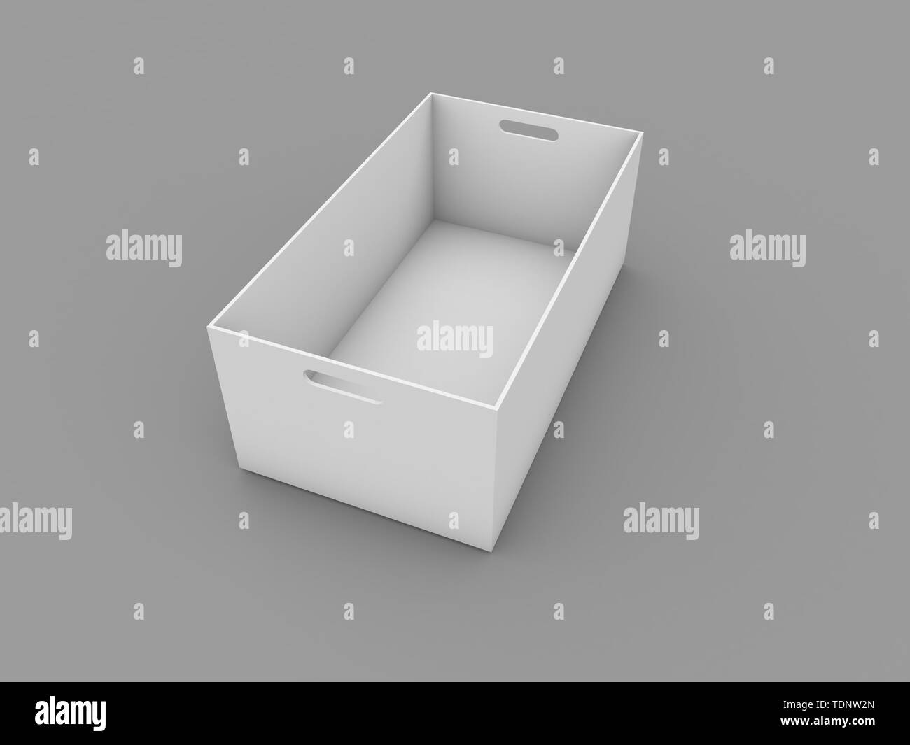 White box mockup on gray background. 3d render illustration Stock Photo ...