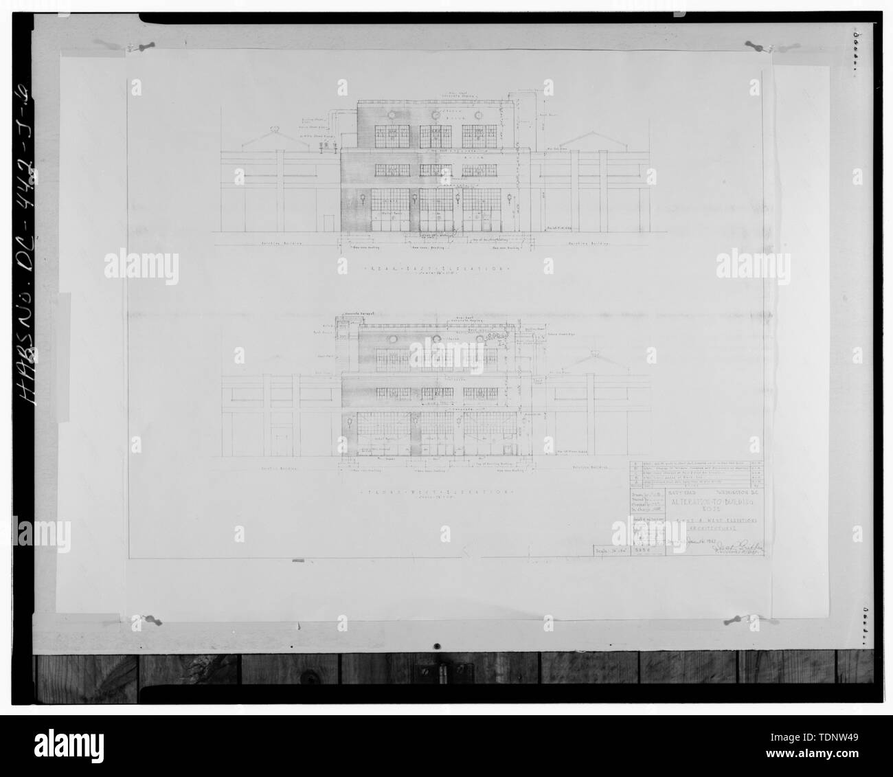 Photocopy of Drawing of East and West Elevations, dated 16 January 1942 ...