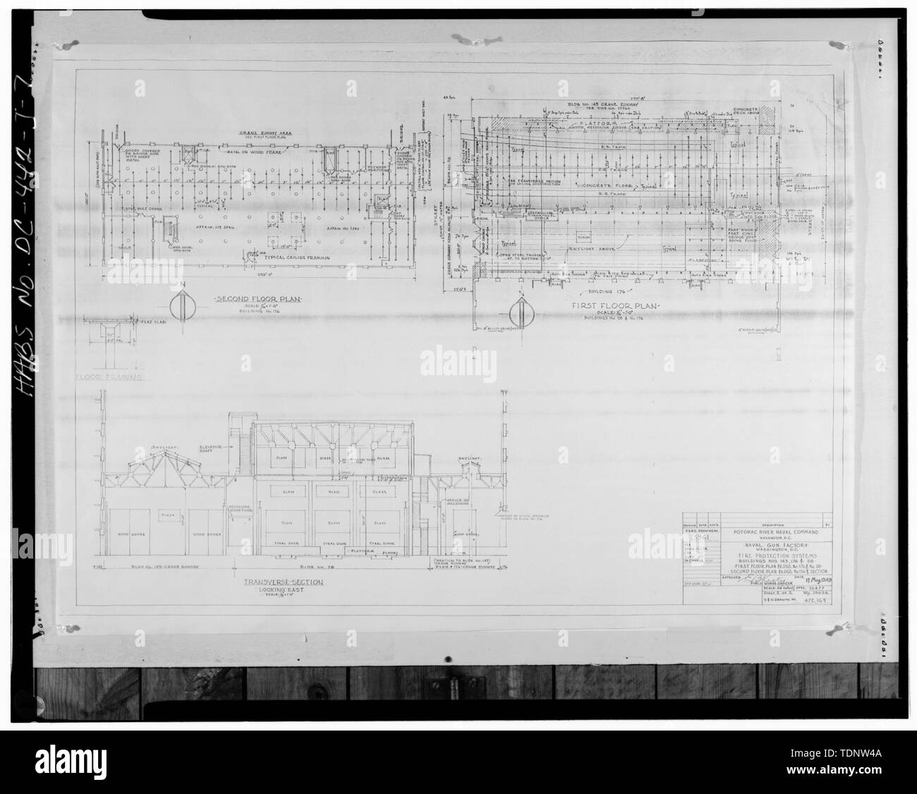 Photocopy of Drawing of Transverse Section and Floor Plan, dated 17 May ...