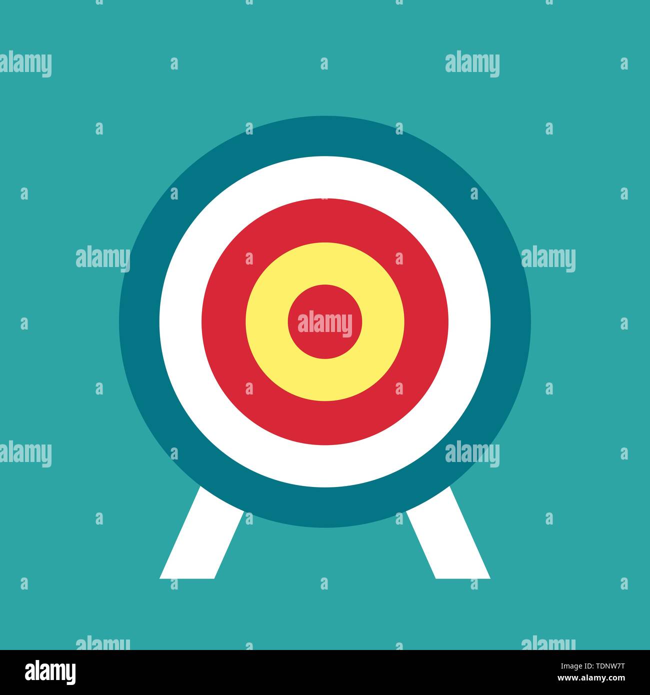 Archery Target colorful icon isolated on blue background. Dartboard ... Archery Target colorful icon isolated on blue background. Dartboard ...