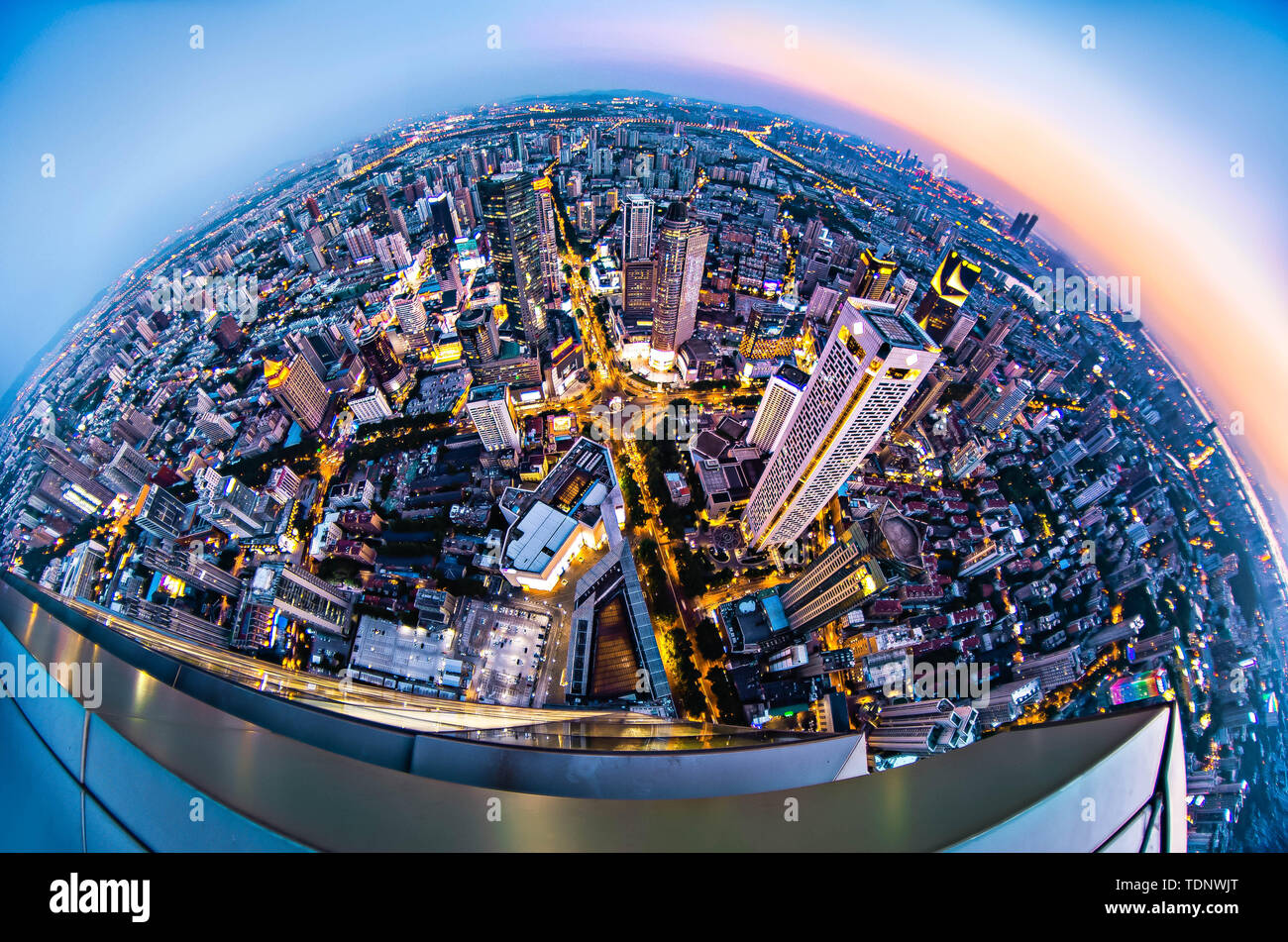 Commercial street design technology road road evening hi-res stock ...