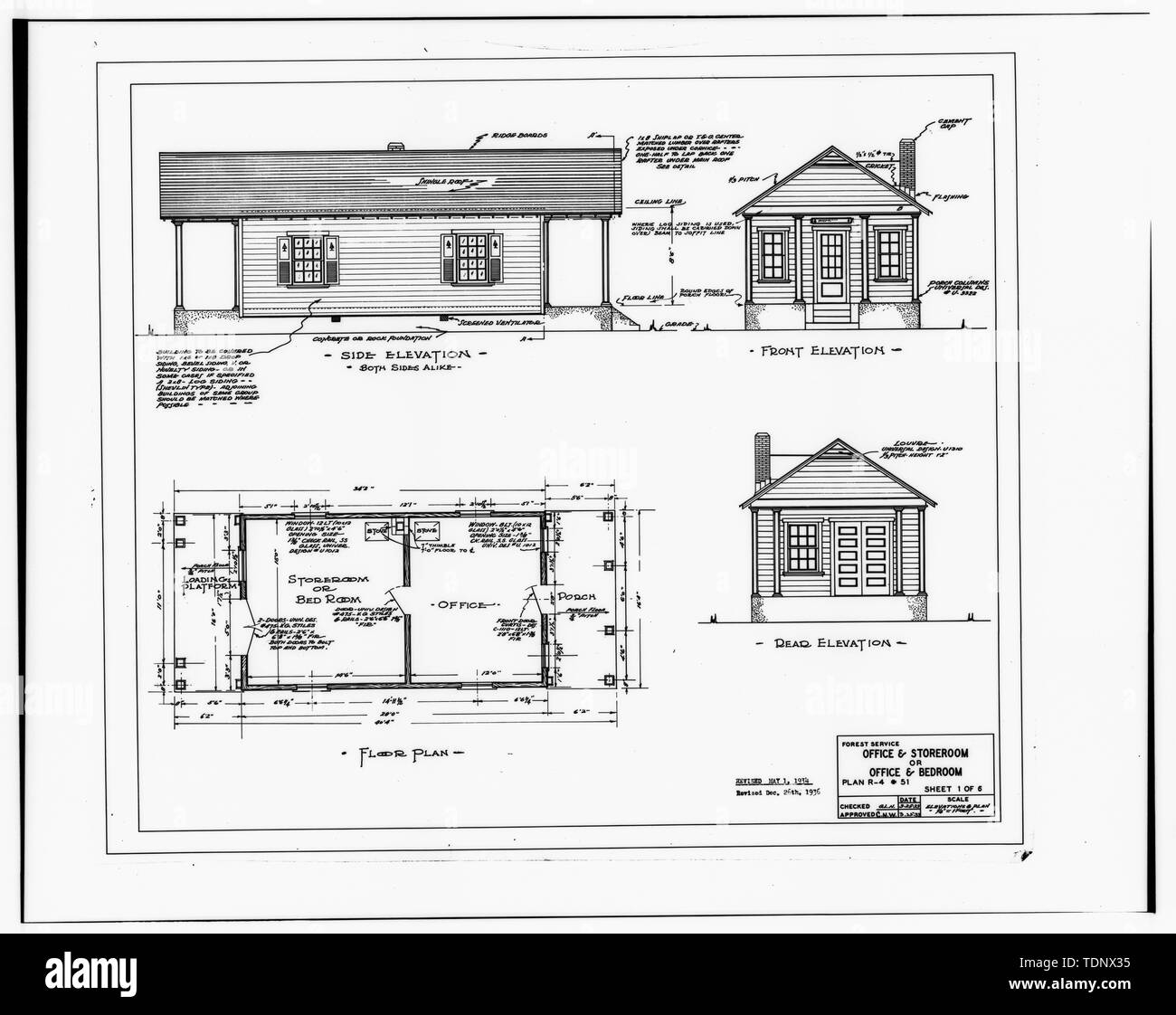 Photocopy of Sheet 1 of Building Plan R4-51, (USDA, Forest Service ...