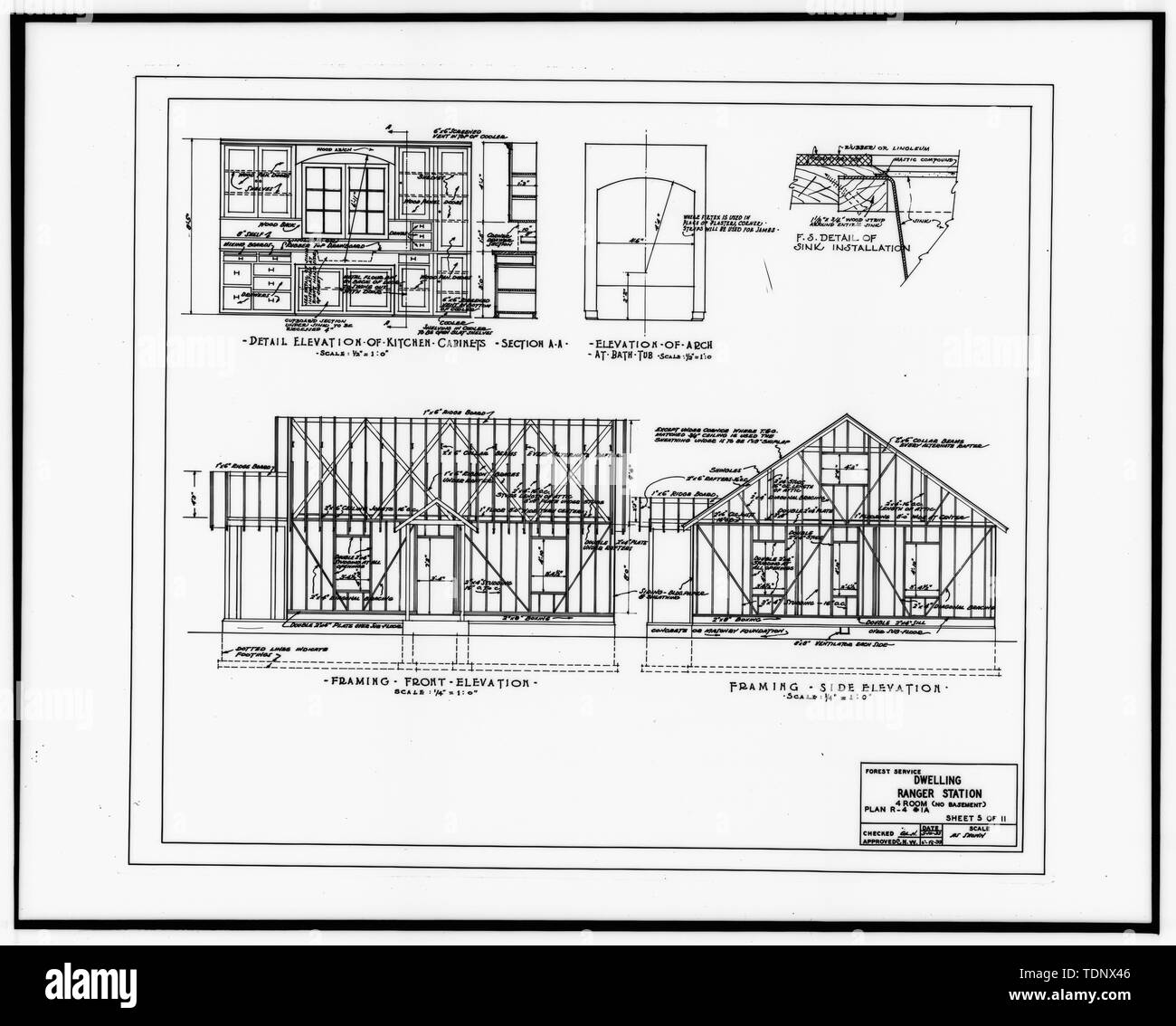 Drawing design cabinet plan Black and White Stock Photos & Images - Alamy