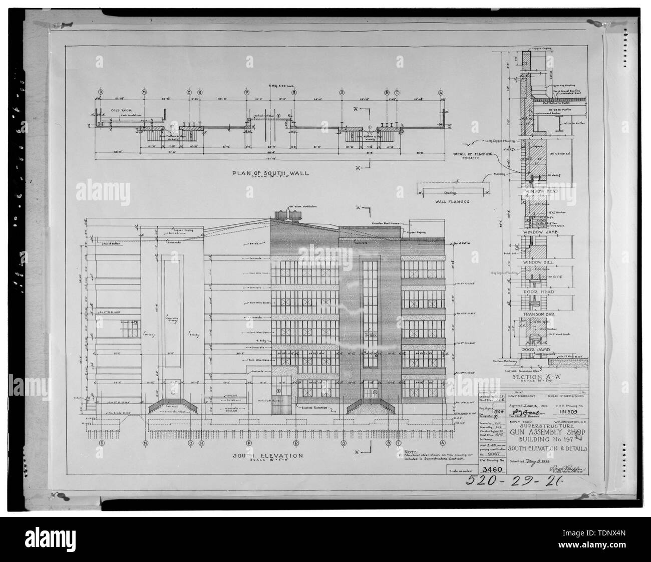 Photocopy of South Elevation, dated 3 May 1939. Original drawing ...