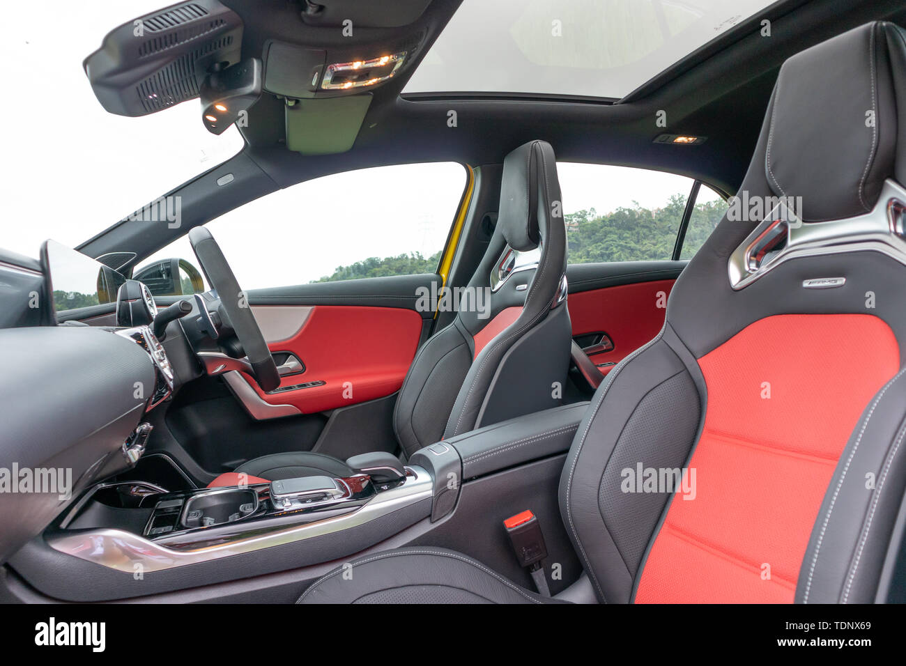 Hong Kong, China June, 2019 : Mercedes-AMG A 35 Interior on June 3 2019 ...