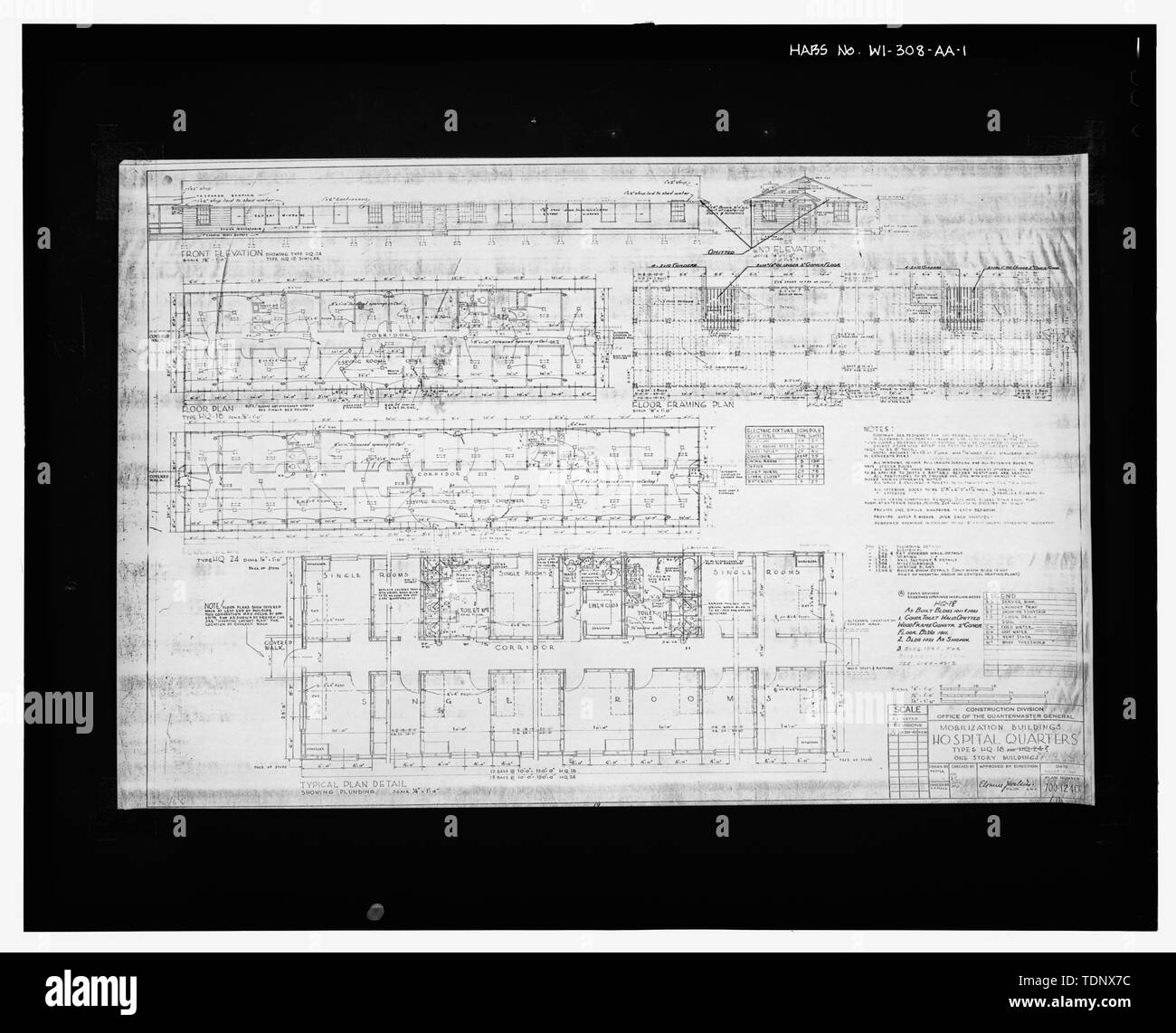 Photocopy of War Department drawing (original located at Fort McCoy ...