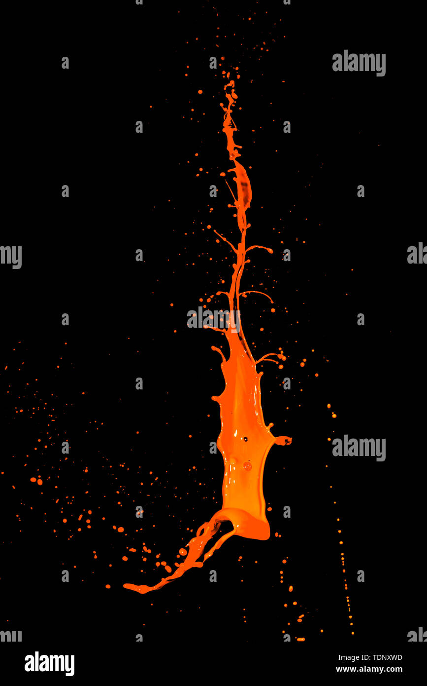 isolated orange water splash on background Stock Photo - Alamy