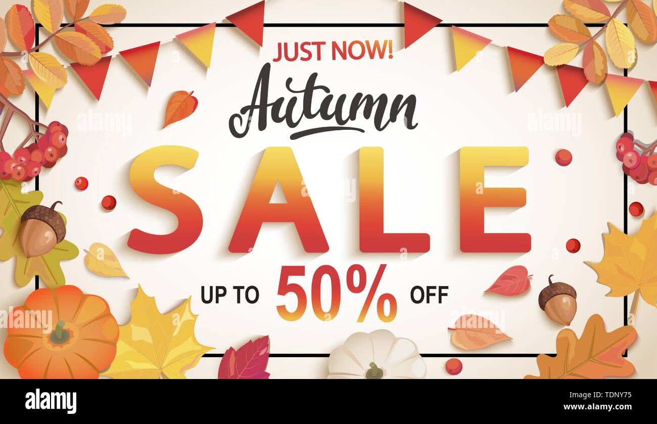 Banner for Autumn sale with big discounts Stock Vector Image & Art - Alamy