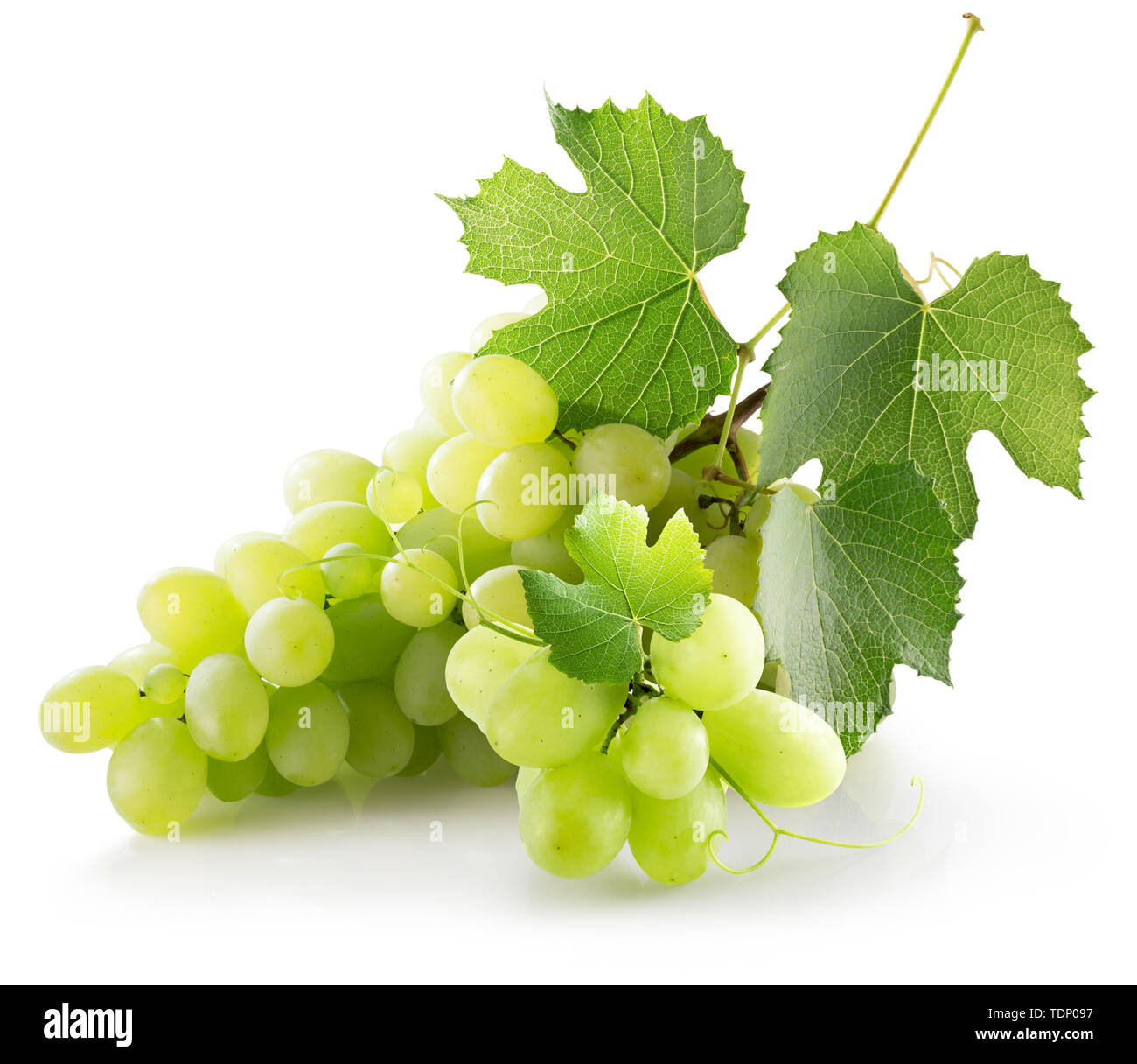 green grapes isolated on a white background Stock Photo - Alamy