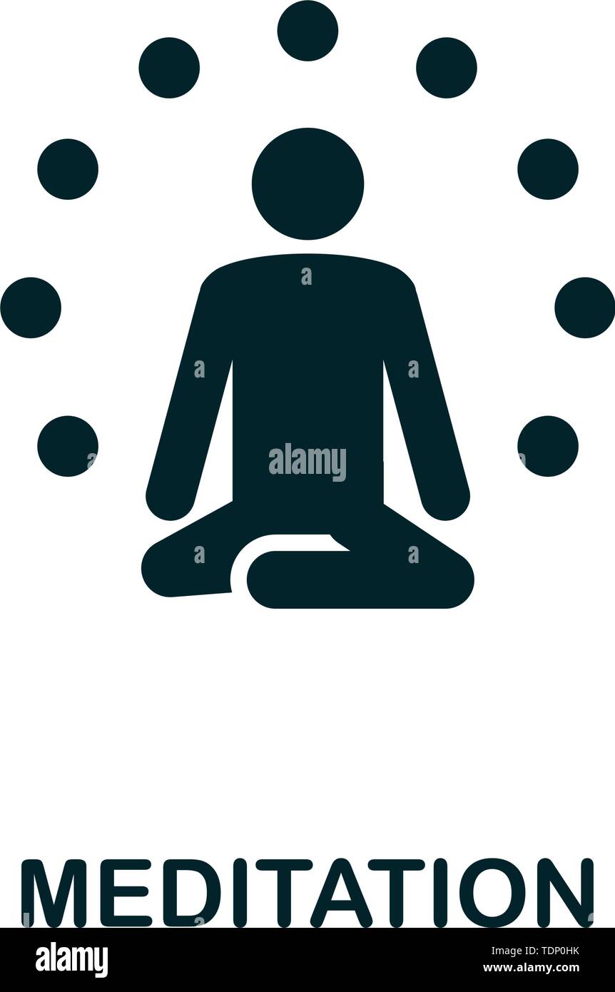 Meditation icon symbol. Creative sign from mindfulness icons collection ...