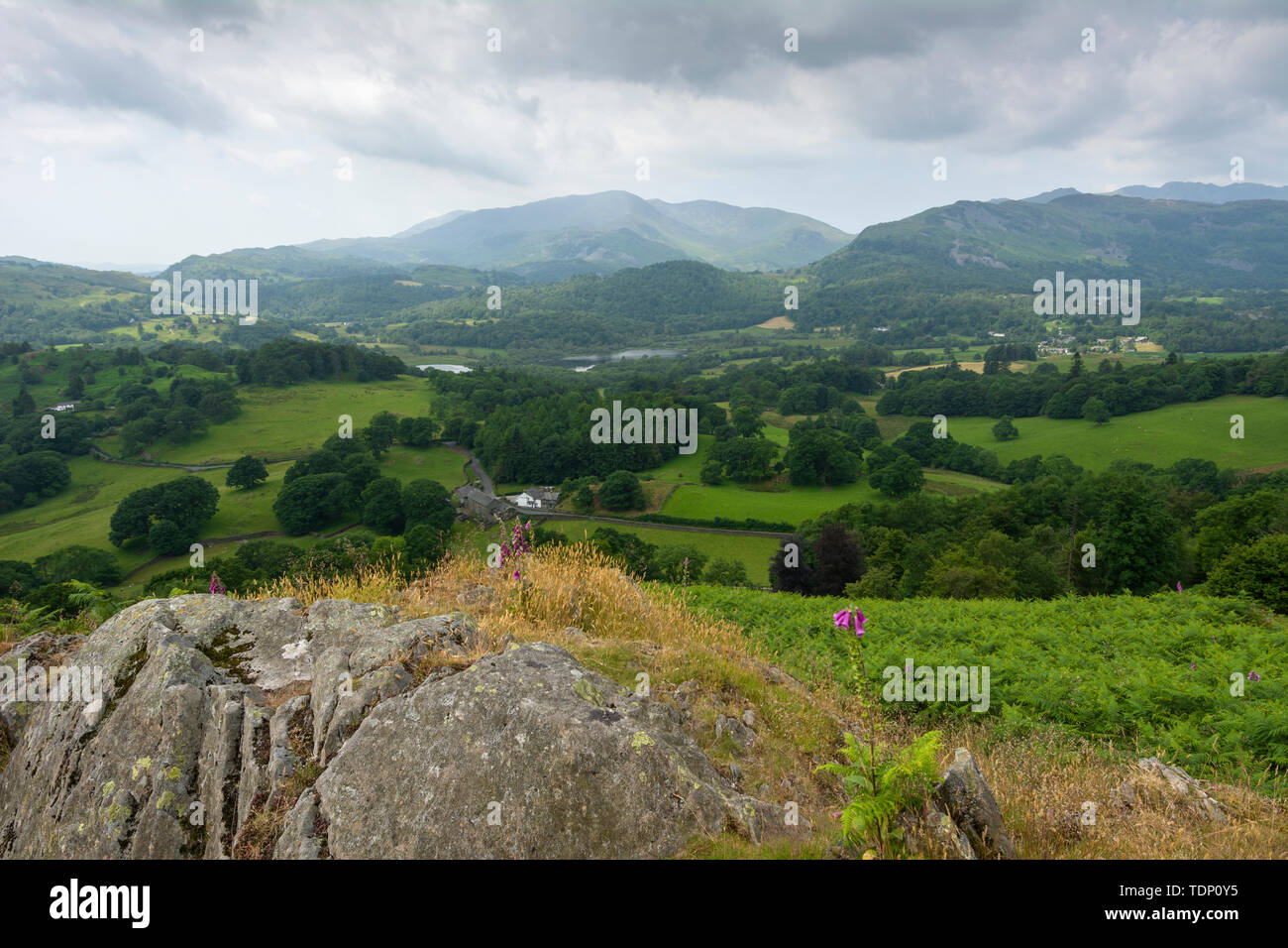 Wetherlam viewed from Loughrigg Fell in the Lake District National Park ...