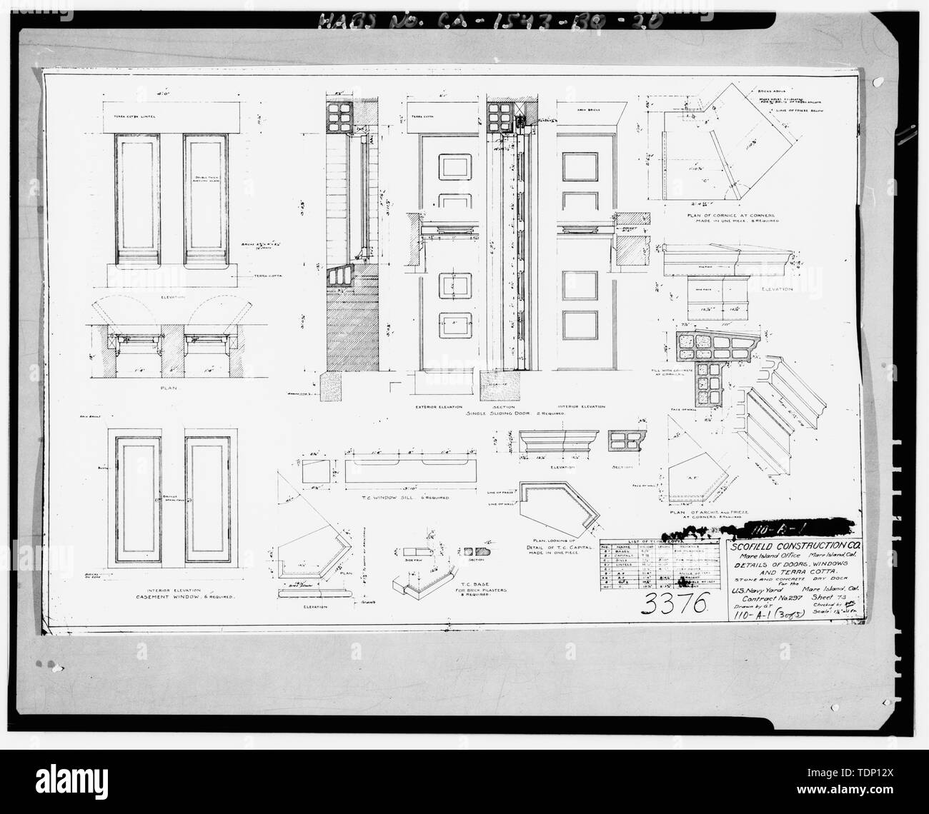 Photocopy of drawing located at National Archives, San Bruno ...