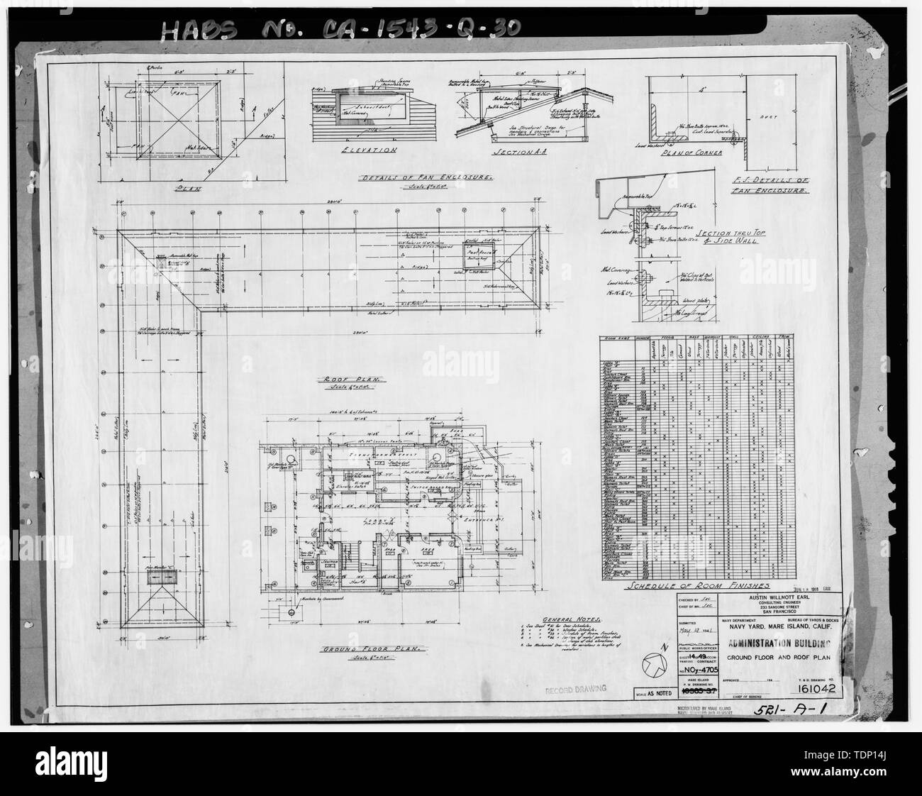 Photocopy of drawing located at National Archives, San Bruno ...