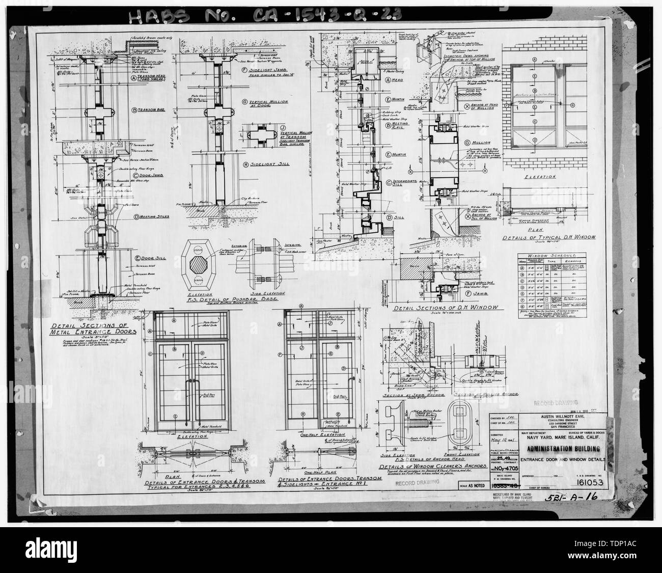 Photocopy of drawing located at National Archives, San Bruno ...