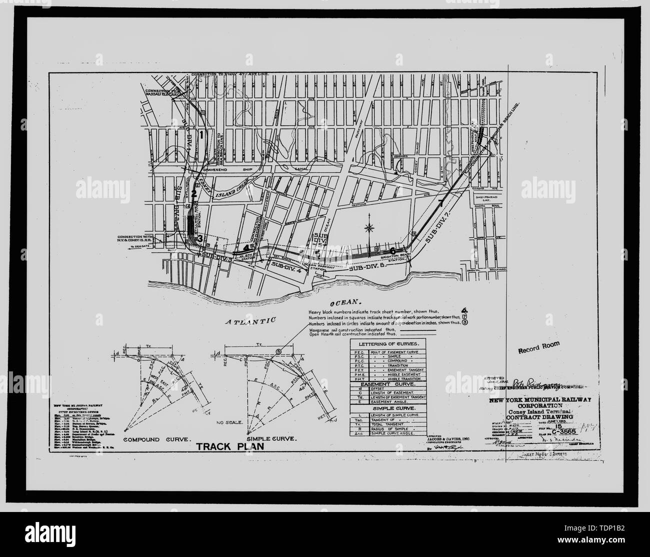 Photocopy of drawing no. C-3565, dated 1 June 1915, entitled New York ...