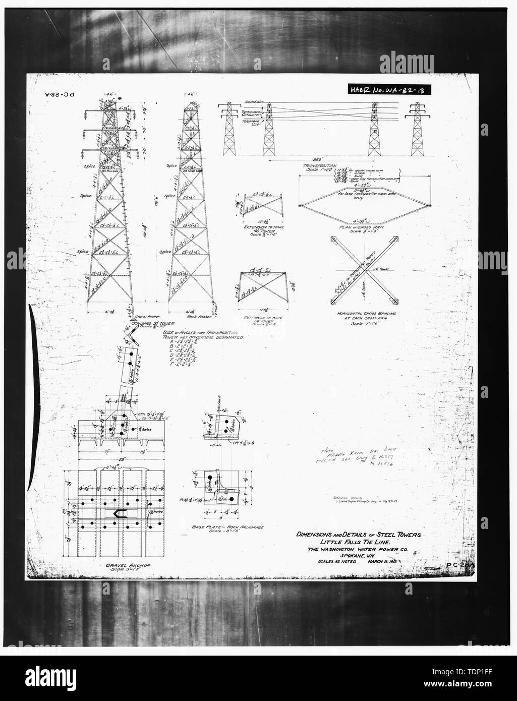 Photocopy of engineering drawing (original drawing located in WWP ...