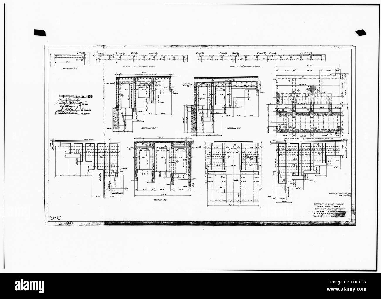 Photocopy of engineering drawing (original in the Office of the ...