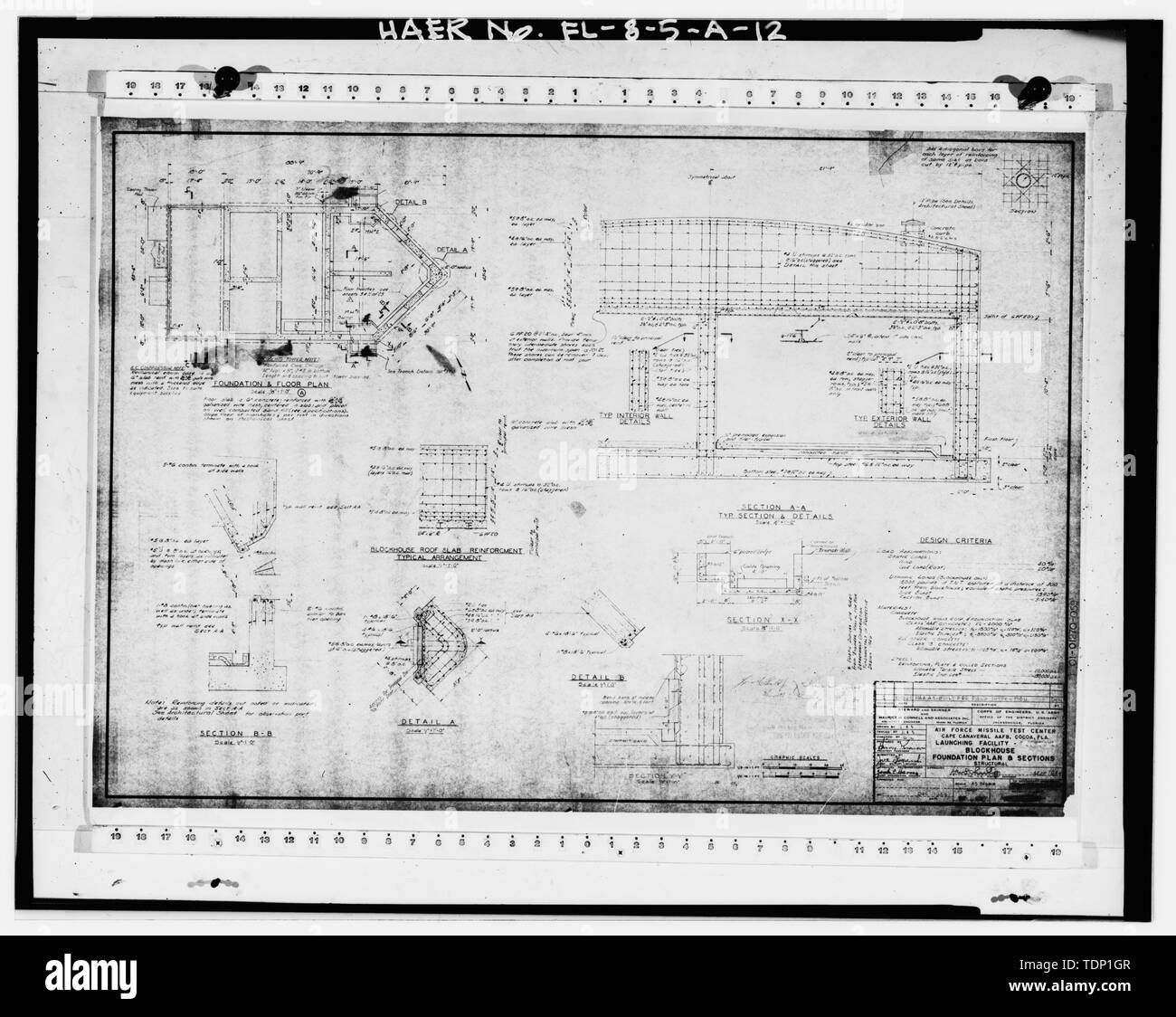 Photocopy of engineering drawing. LAUNCHING FACILITY BLOCKHOUSE ...