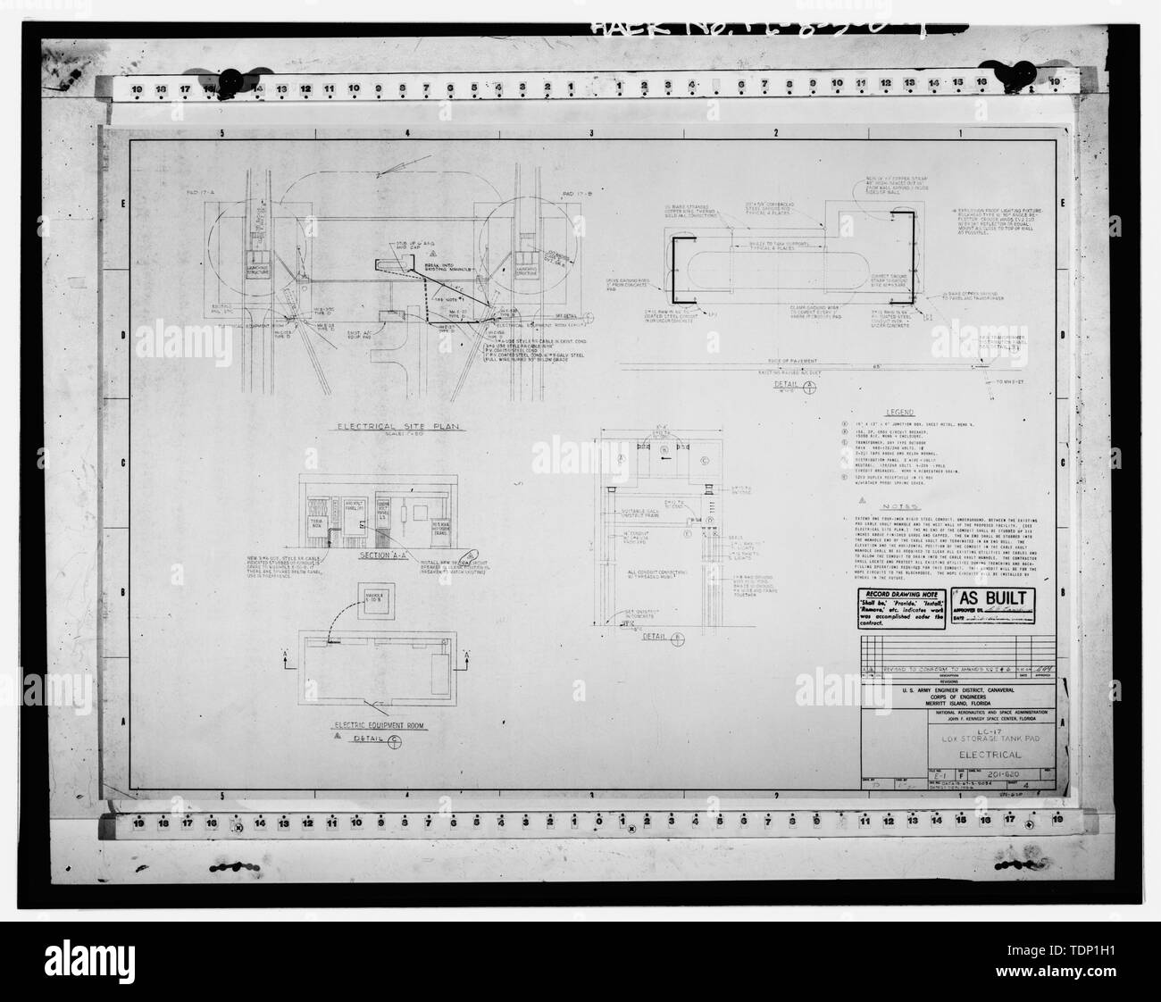Photocopy of engineering drawing. LC-17 LOX STORAGE TANK PAD ...