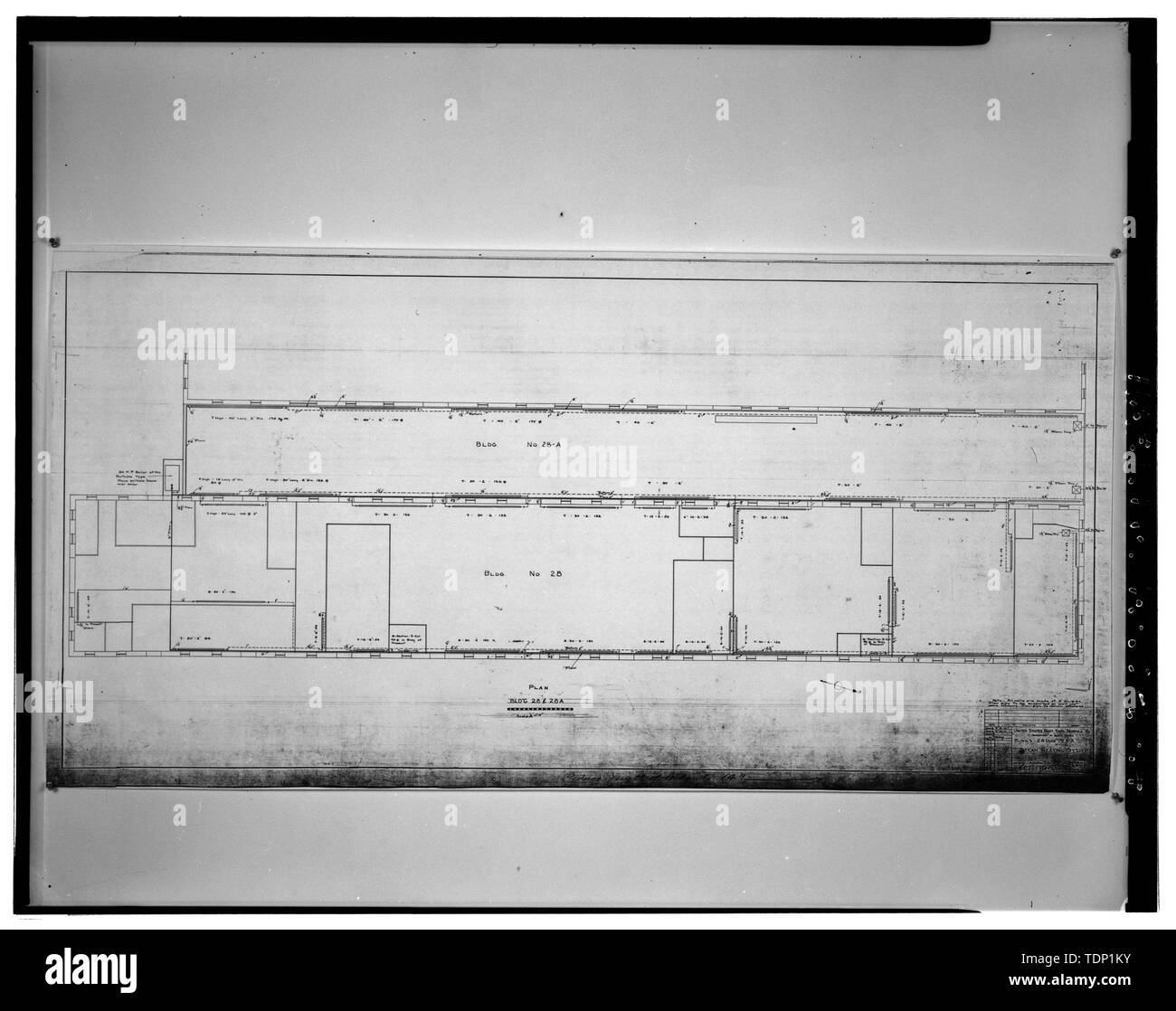 Photocopy of engineering drawing, Buildings 28 and 28A- Steam Heating ...
