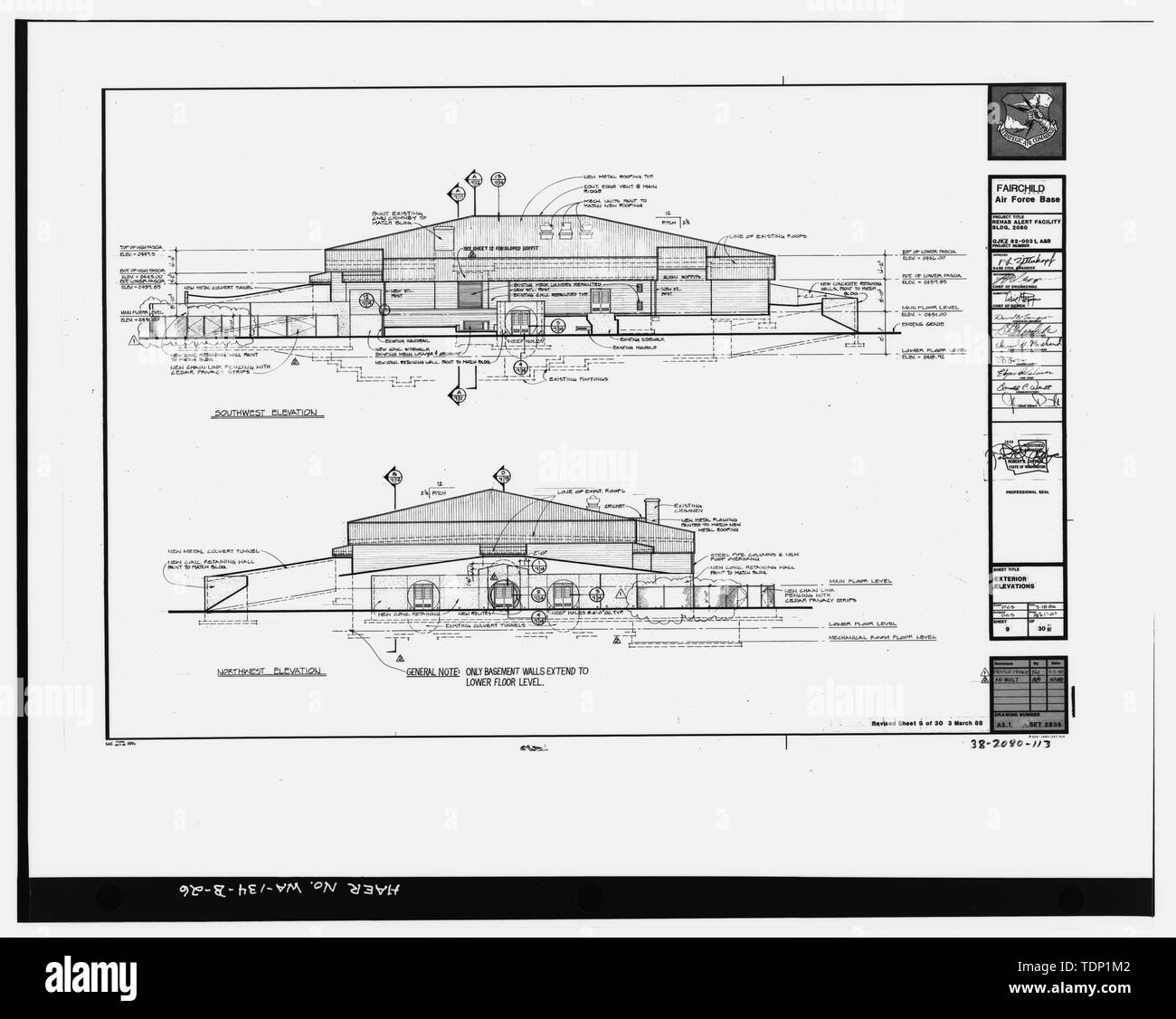 Photocopy of engineering drawing, March 3, 1988 (original drawing ...