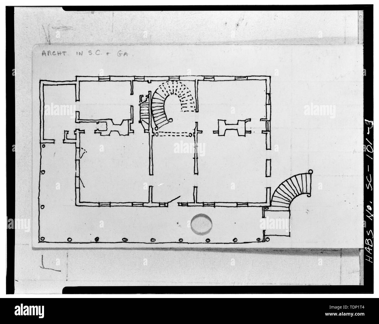 Photocopy of floor plan, from a sketch in the 1940 HABS index card ...