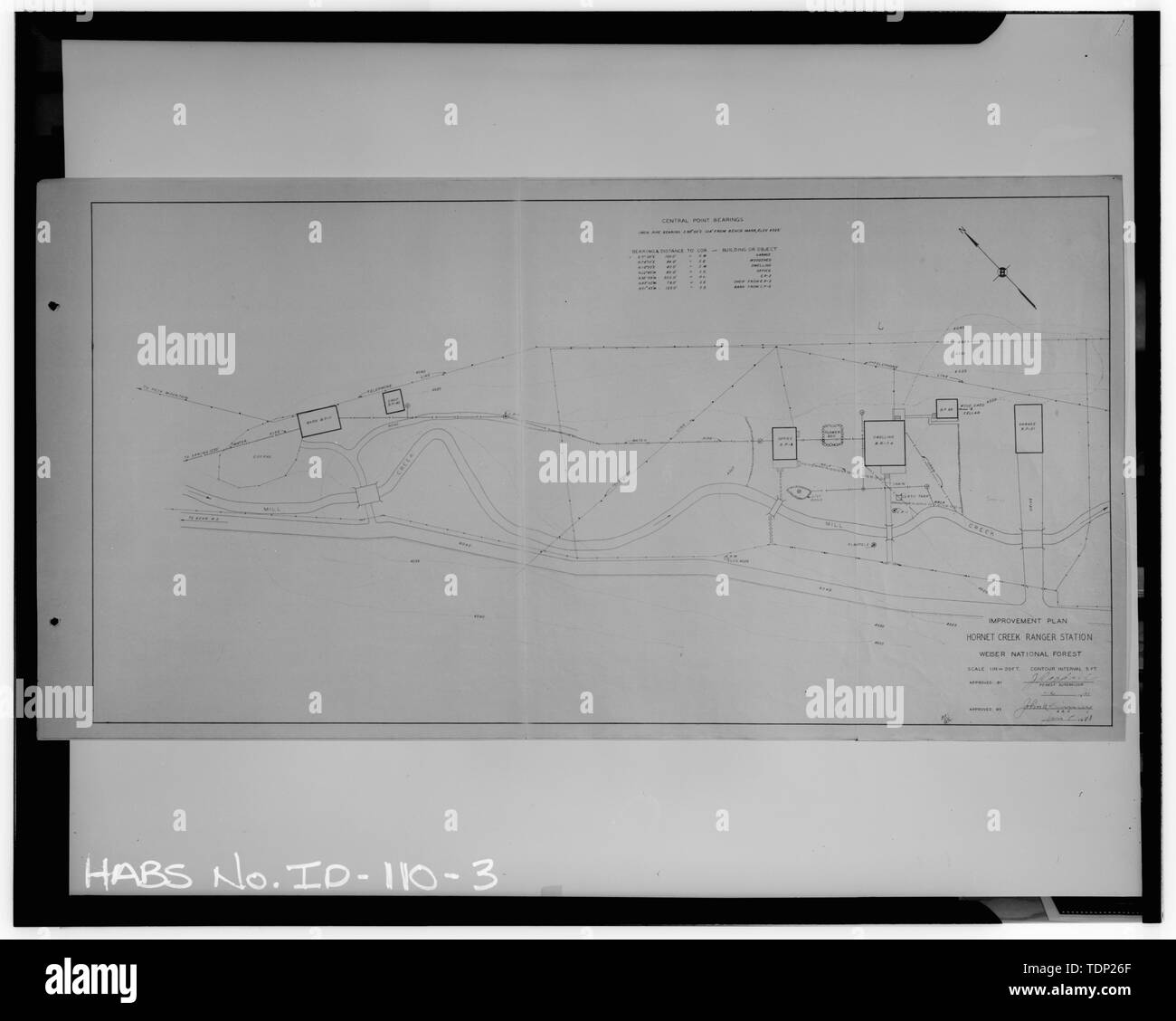Photocopy of improvement plan of Hornet Ranger Station, approved ...
