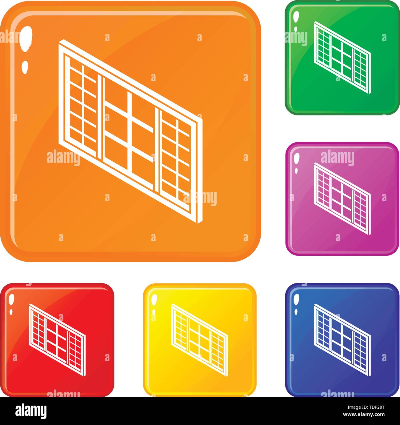 Wood window frame icons set vector color Stock Vector Image & Art - Alamy