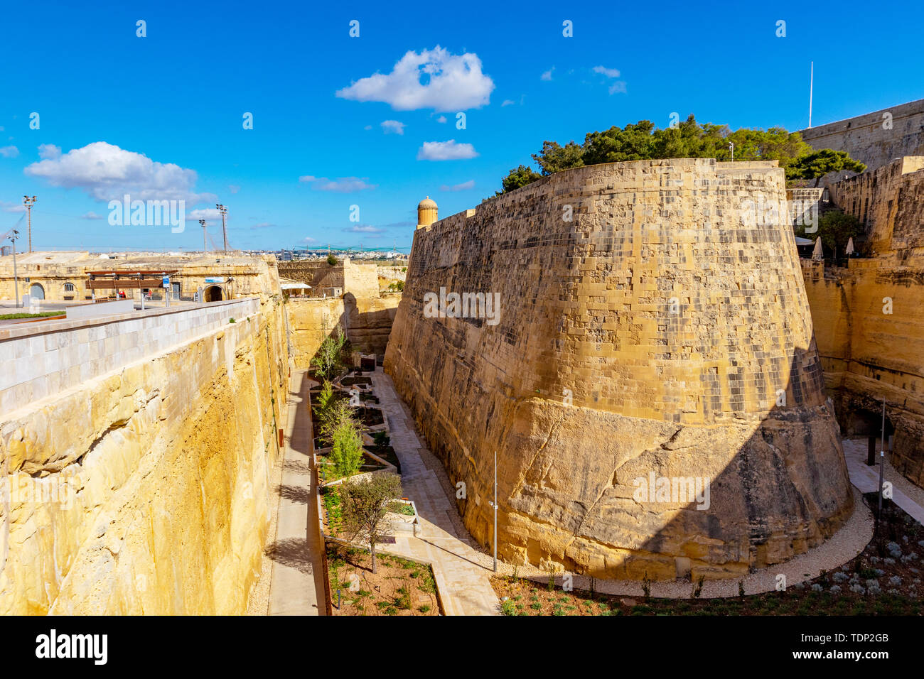 Ancient fortifications of Valletta, medieval castle city stone walls ...