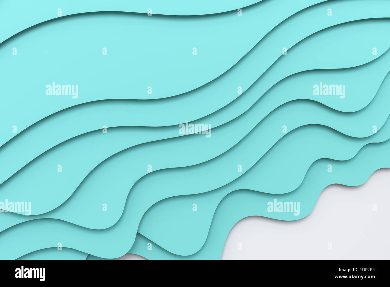 Three-dimensional rendering, curved cardboard light color background ...