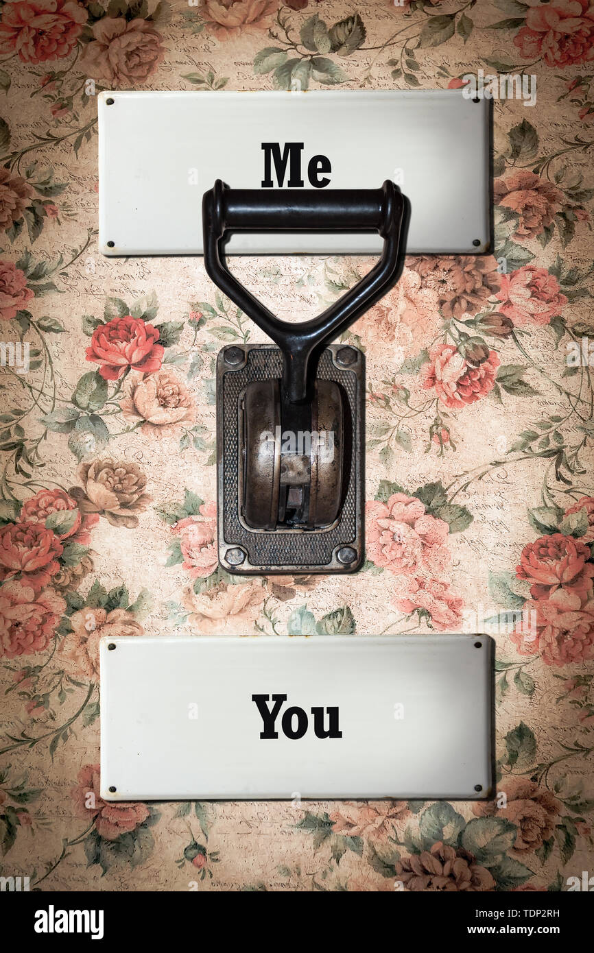 Street Sign the Direction Way to Me versus You Stock Photo - Alamy