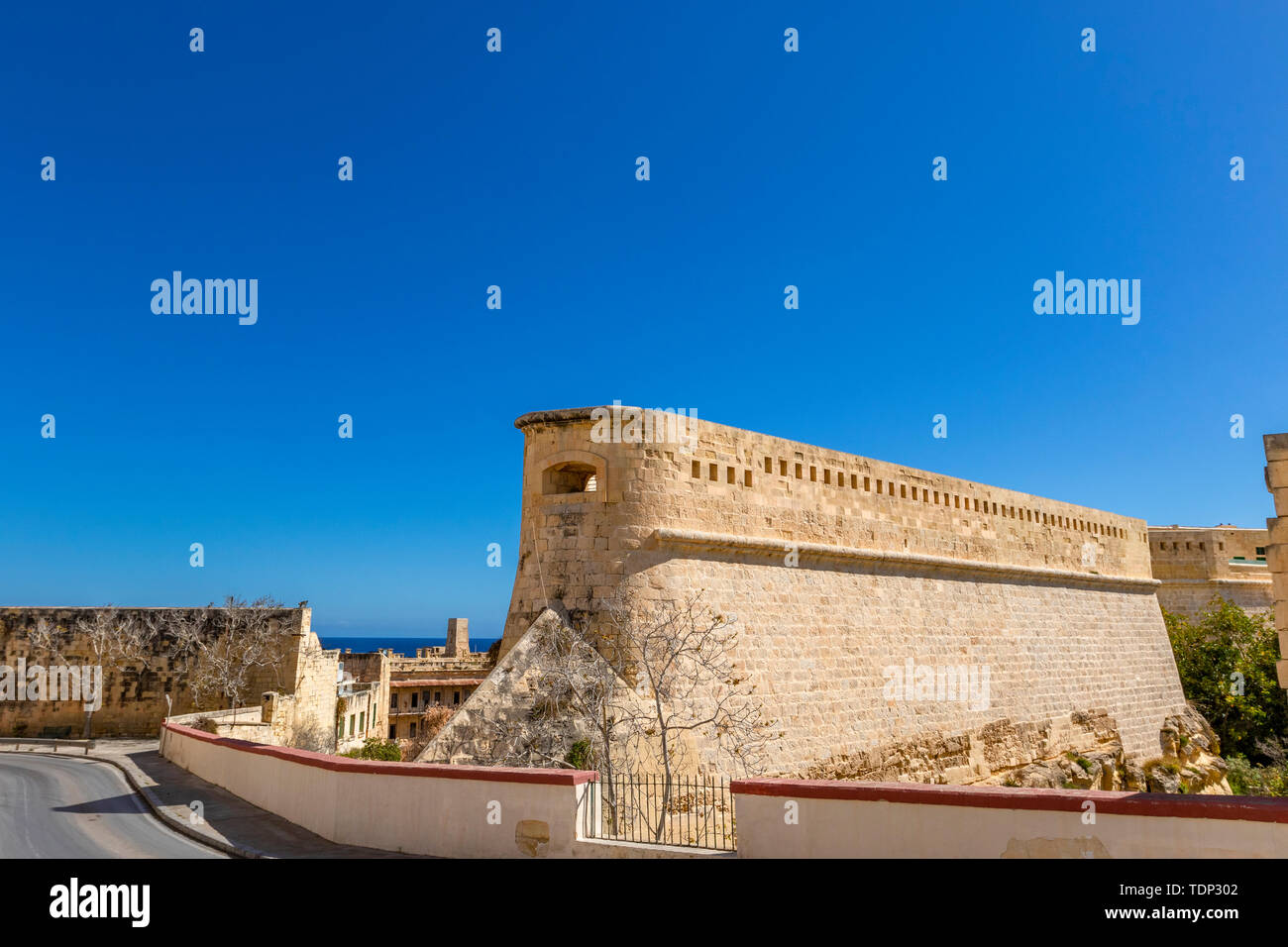 Ancient fortifications of Valletta, medieval castle city stone walls ...