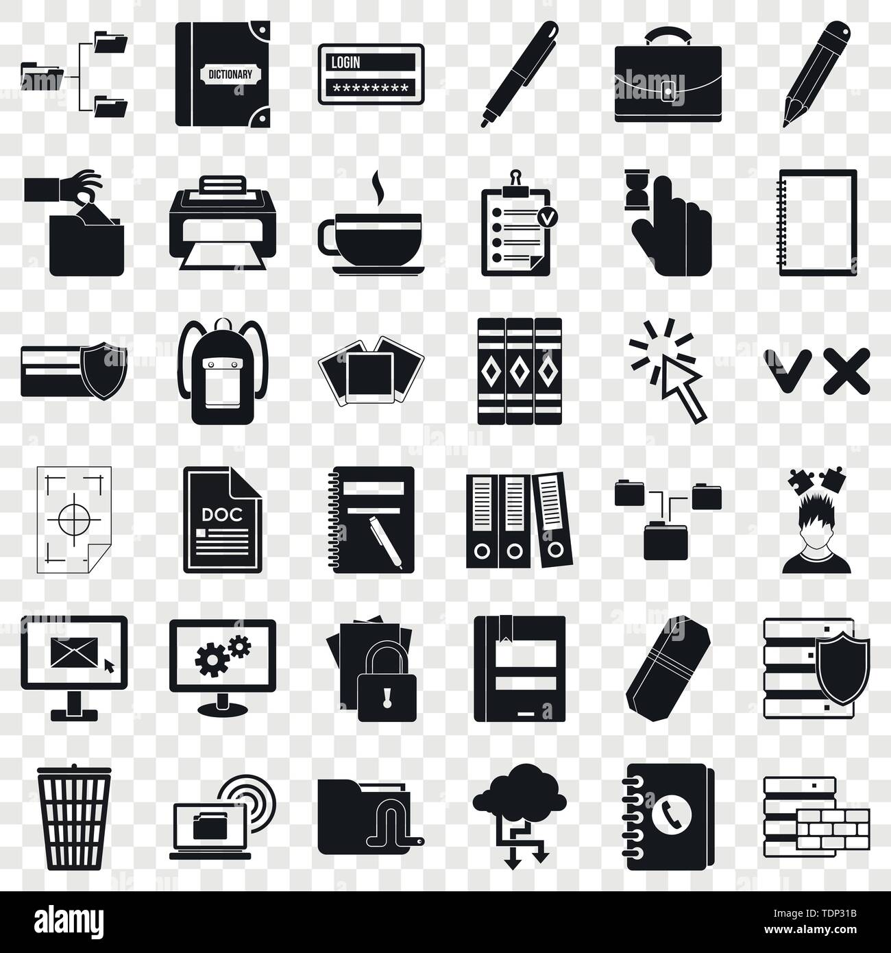 Folder icons set, simle style Stock Vector Image & Art - Alamy