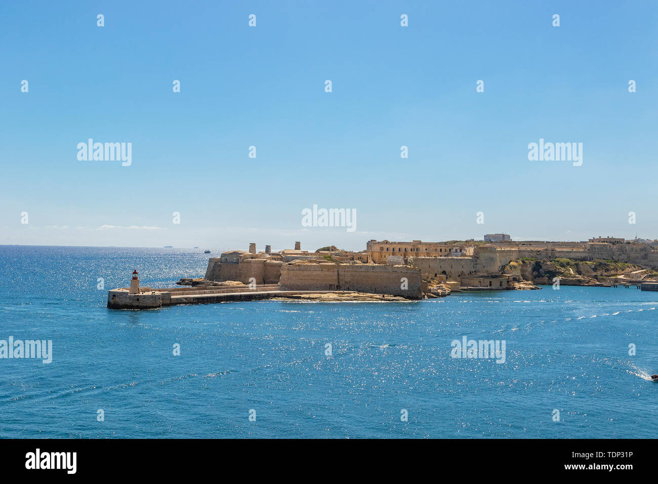 Ancient fortifications of Valletta, medieval castle city stone walls ...
