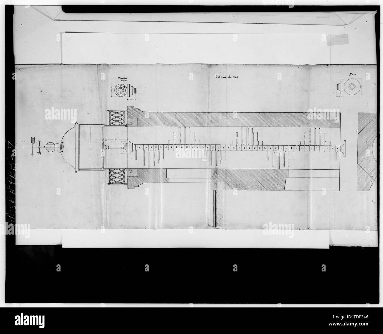 Photocopy of measured drawing, ca. 1894; SECTION OF LIGHT TOWER - Faro ...