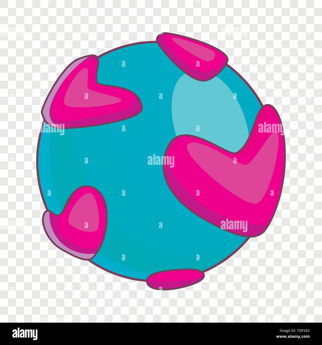 Planet with pink hearts icon, cartoon style Stock Vector Image & Art ...