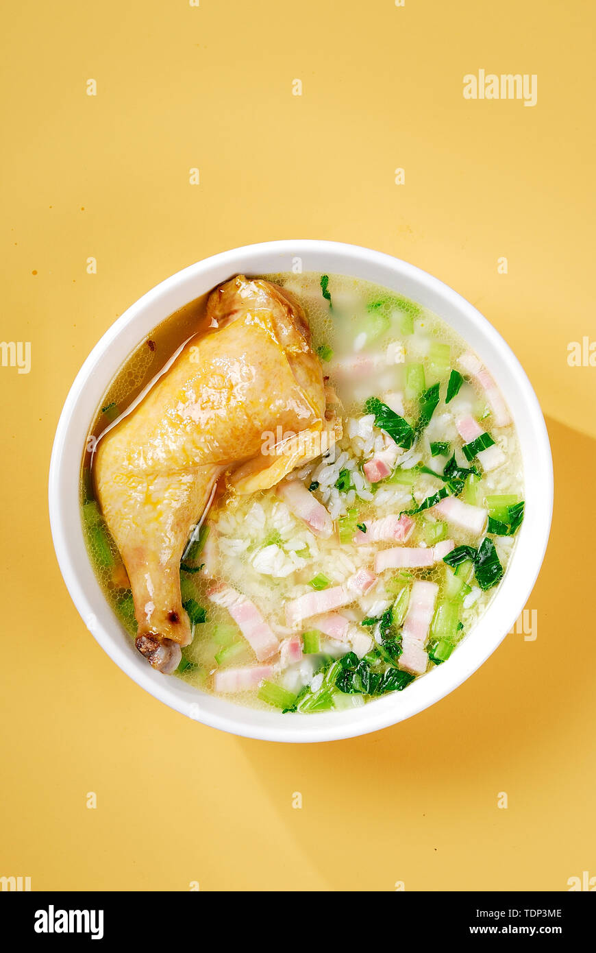 Chicken legs, bacon, pickles, rice Stock Photo - Alamy