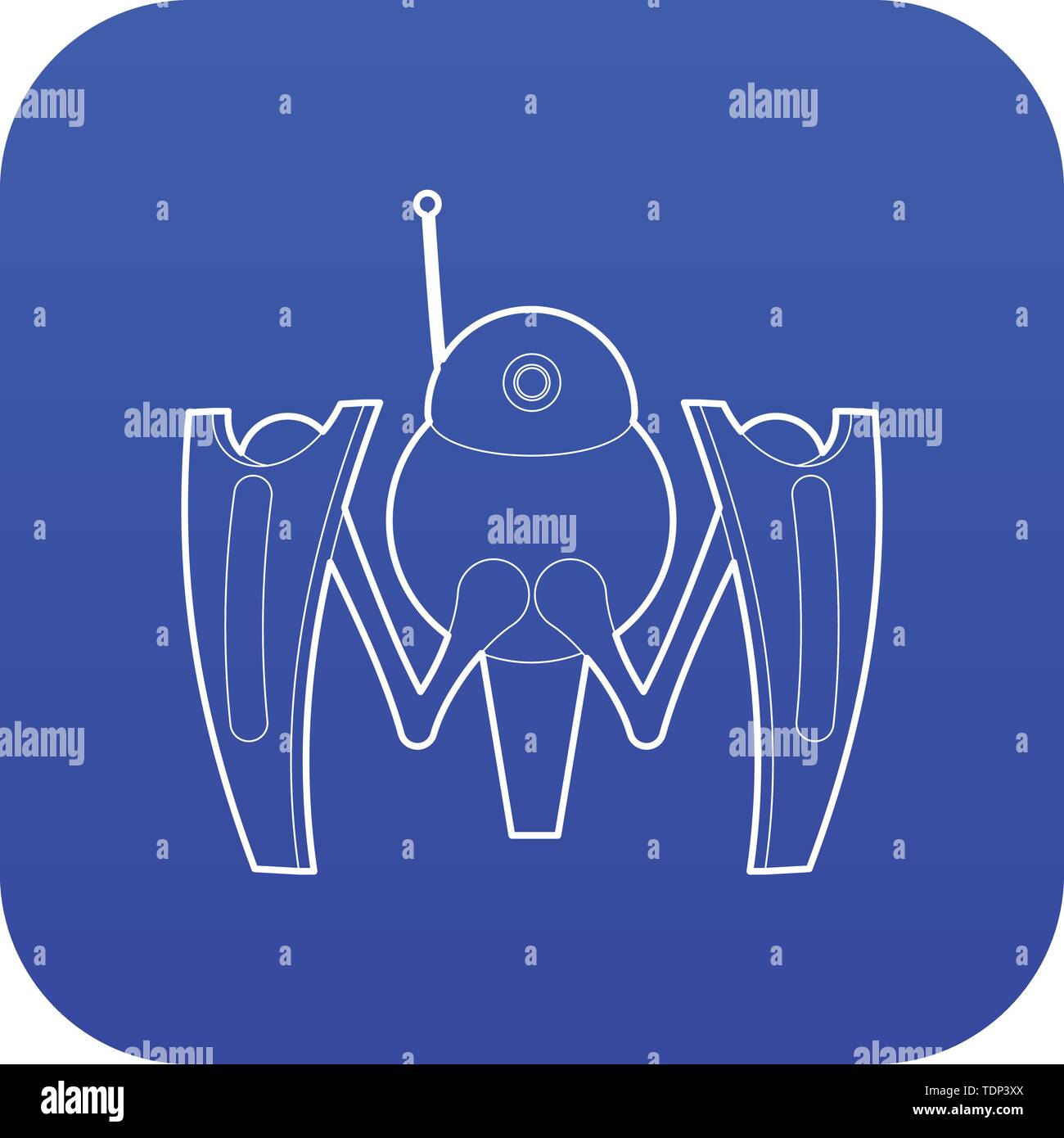 Blue line humanoid robot icon hi-res stock photography and images - Alamy