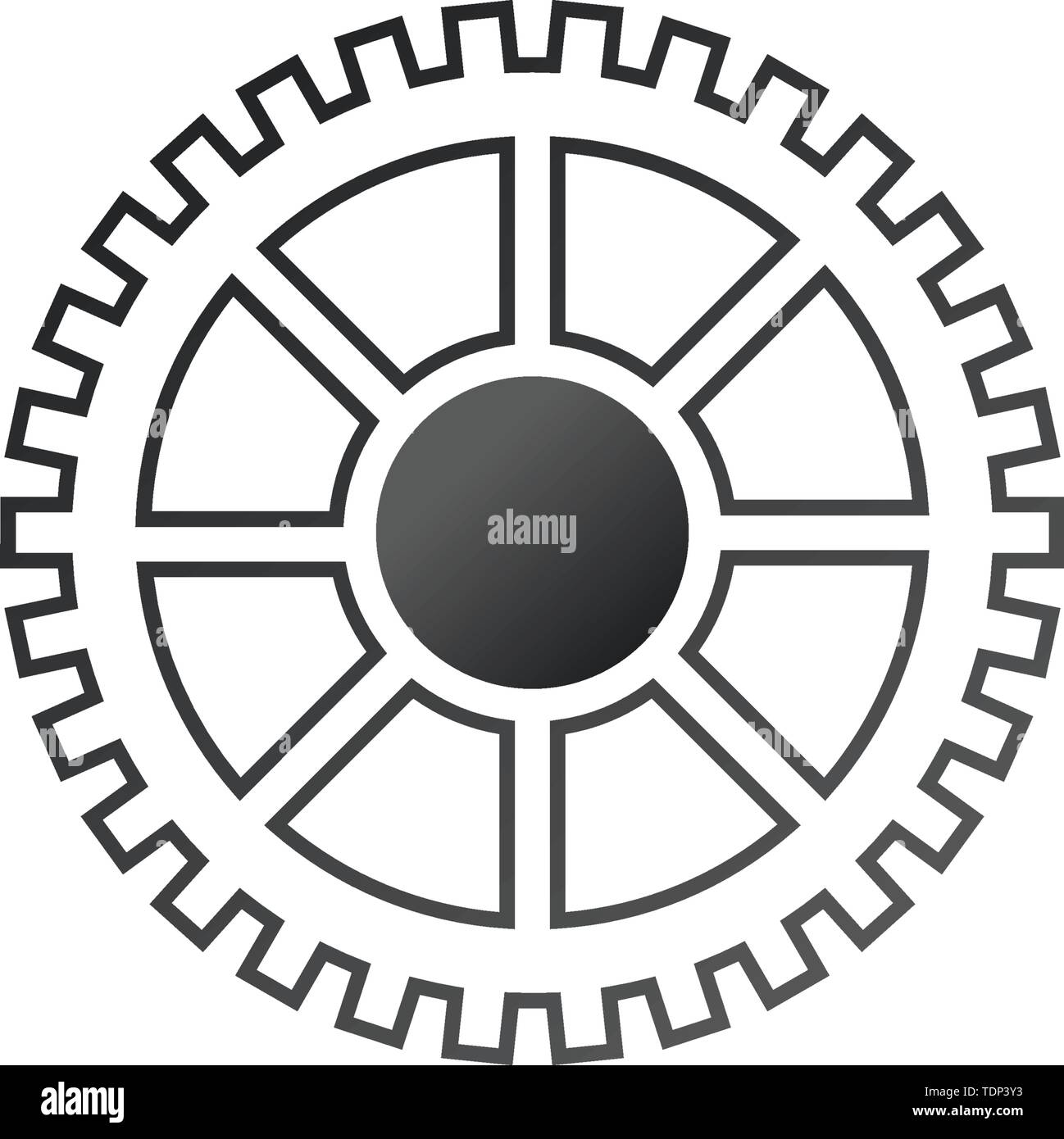 Gears settings icon. Cogwheel gear mechanism. Vector illustration ...