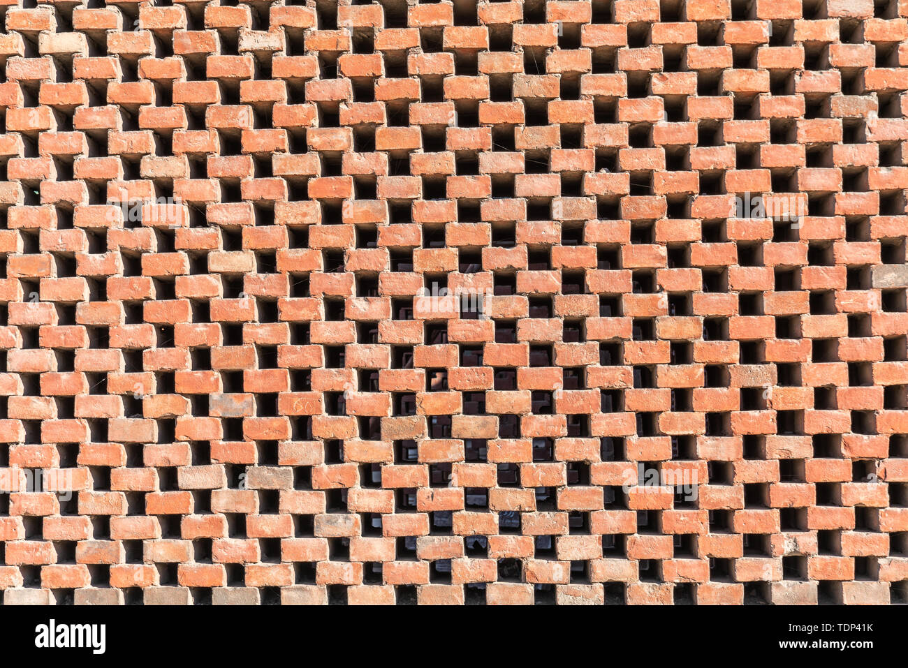 A hollowed-out red brick wall Stock Photo - Alamy