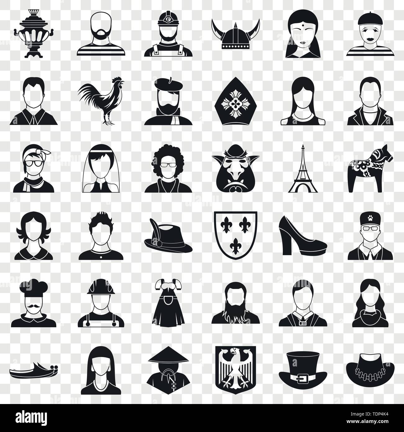 Face icons set, simle style Stock Vector Image & Art - Alamy